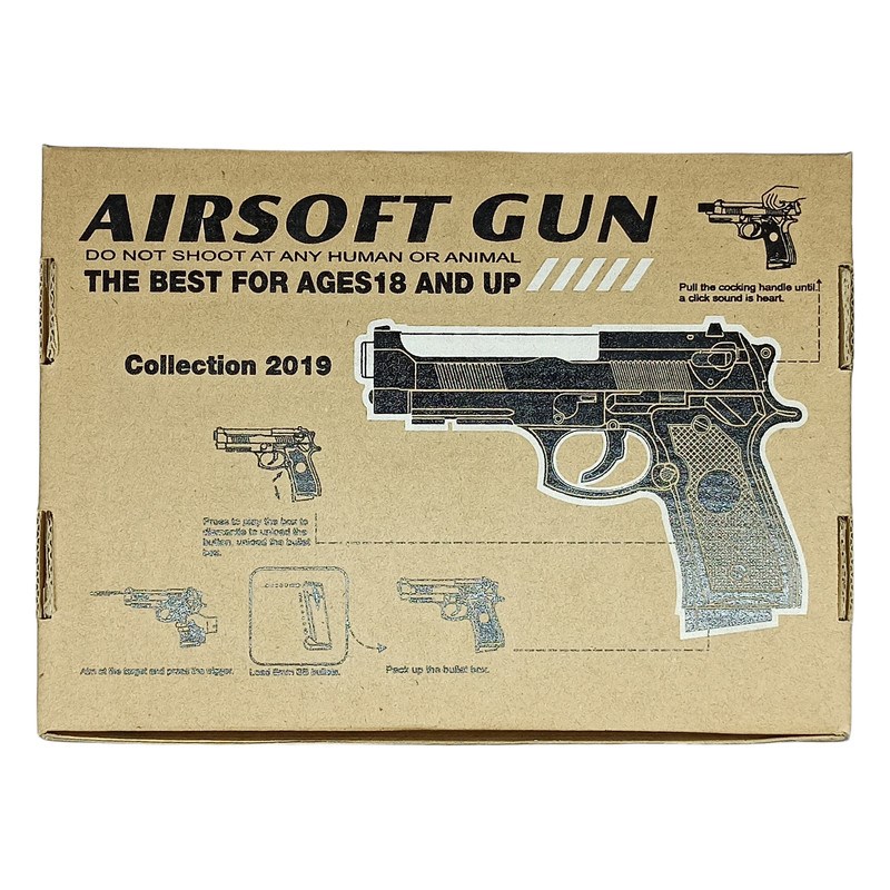 تفنگ اسباب بازی کلت فلزی ساچمه ای ایرسافت گان مدل 19 Airsoft Gun C
