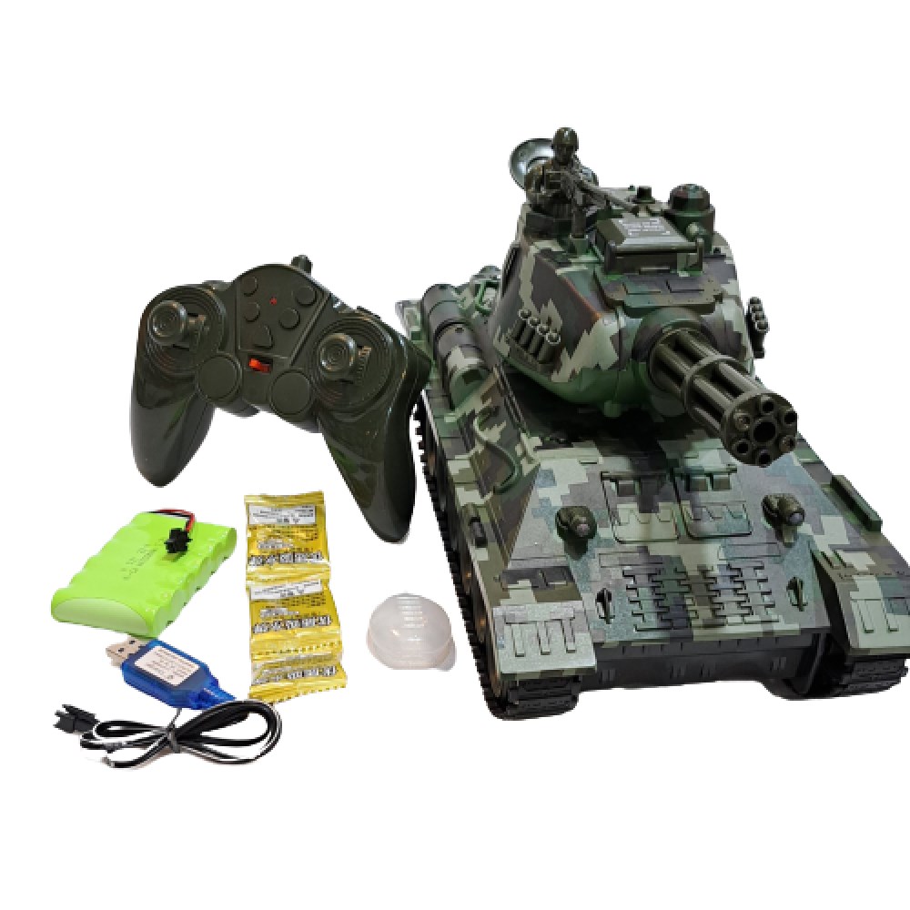 تانک کنترلی شارژی دودزا و تیر پرتاب کن تیر ژله ای مدل Tank Remote Controlاسباب بازی